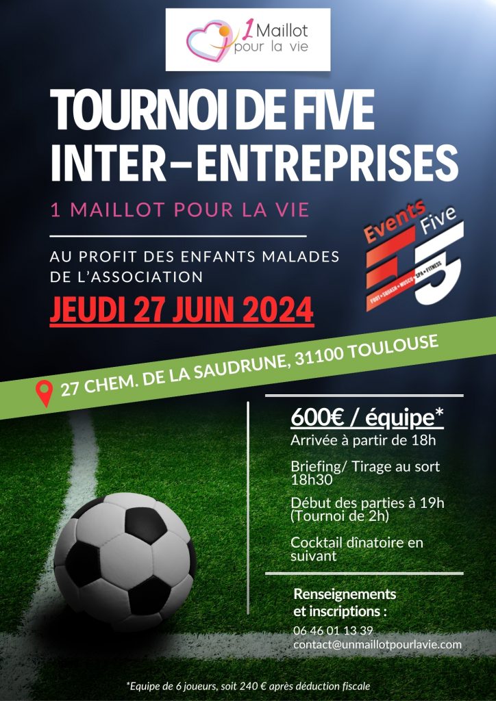 TOURNOI DU COEUR INTERENTREPRISE DE TOULOUSE - 1 Maillot Pour La Vie